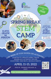 Workshop Detail STEM Spring Break camp by Project Exploration